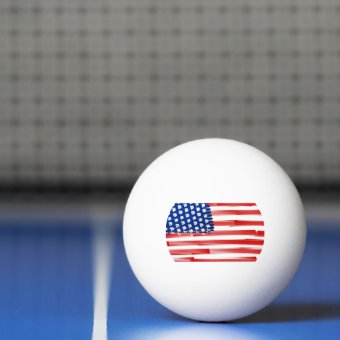 Watercolor painted American flag Ping Pong Ball | Zazzle