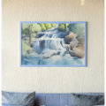 Watercolor Painting Of A Cascading Waterfall Poster | Zazzle