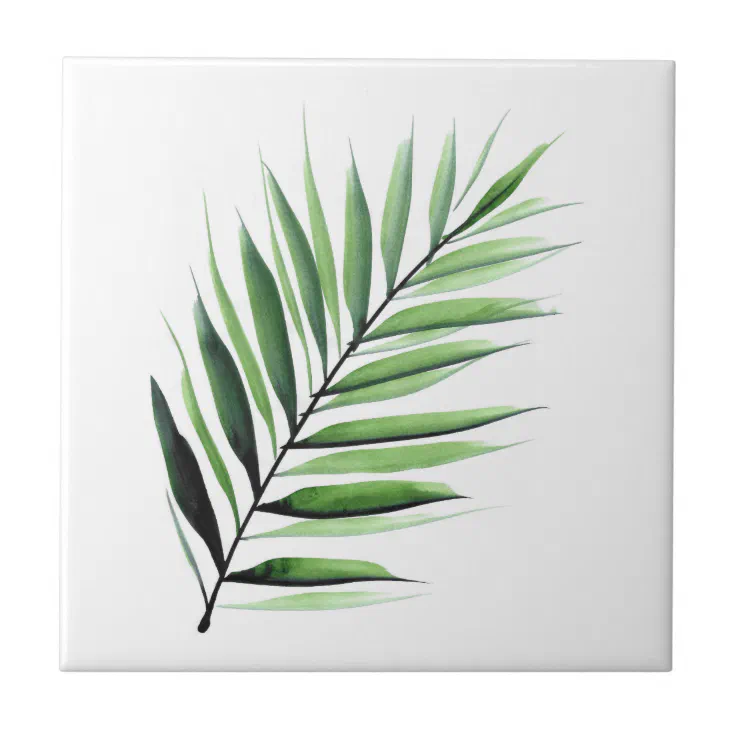Watercolor Palm Ceramic Tile | Zazzle