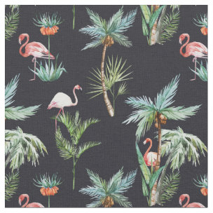 Green Palm Tree Pattern Fabric | Zazzle.com