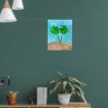 Watercolor Palm Tree Beach Scene Collage Poster | Zazzle