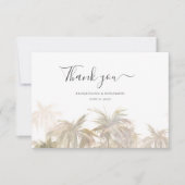 Watercolor Palm Tree Script Wedding Thank You Card | Zazzle
