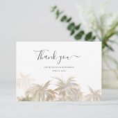 Watercolor Palm Tree Script Wedding Thank You Card | Zazzle