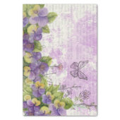 Watercolor pansies on printed book page tissue paper | Zazzle