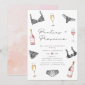 Watercolor Panties & Prosecco Bridal Shower Invitation | Zazzle