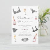 Watercolor Panties & Prosecco Bridal Shower Invitation | Zazzle