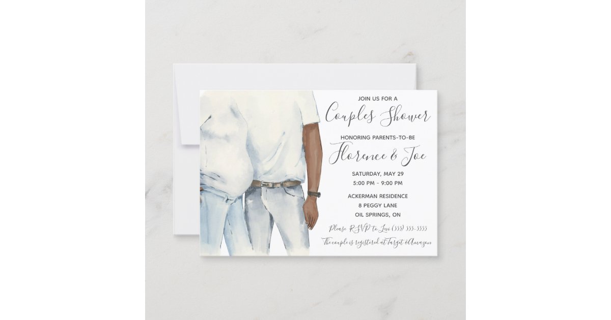 Watercolor Parents to be Couple's Baby Shower Invi Invitation | Zazzle