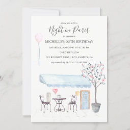 Watercolor Paris Birthday invitation | Zazzle