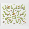 Watercolor pattern fungus and snail wrapping paper | Zazzle