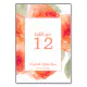 Watercolor Peach Peonies Floral Wedding Reception Table Number | Zazzle