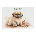 Watercolor Pekingese Custom Dog Food Mat | Zazzle