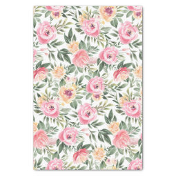 Watercolor Peony Gift Tissue Paper | Zazzle