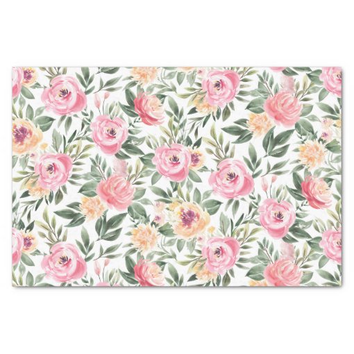 Watercolor Peony Gift Tissue Paper | Zazzle