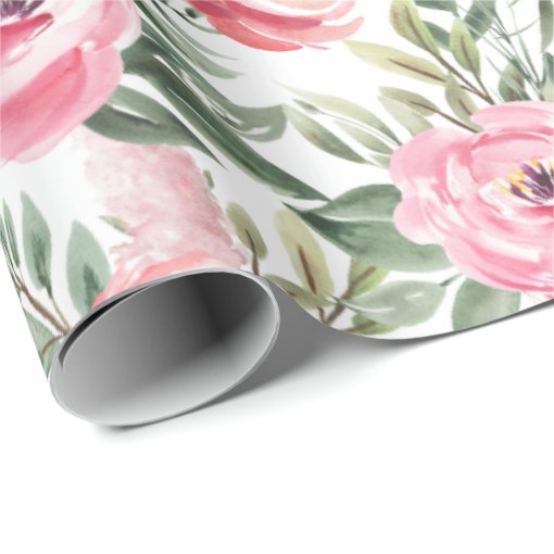 Watercolor Peony Wrapping Paper | Zazzle