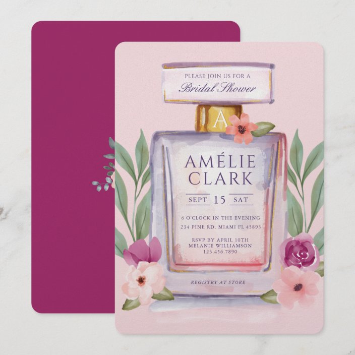 Watercolor Perfume Bottle Floral Bridal Shower Invitation | Zazzle.com