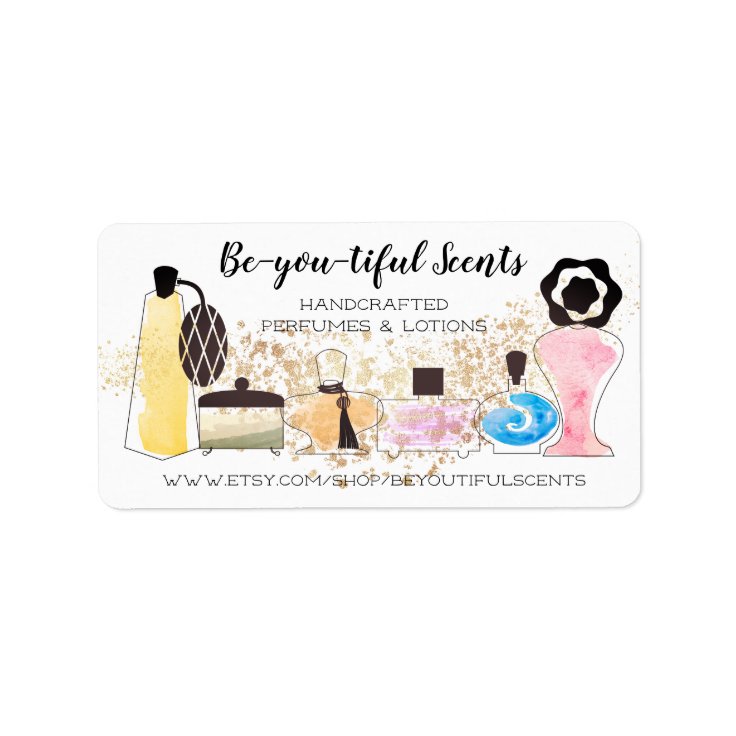 Watercolor perfume bottles scent lotions sticker | Zazzle