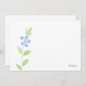 Watercolor Periwinkle Flower Note Card | Zazzle
