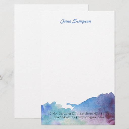 watercolor personal stationary stationery | Zazzle