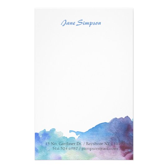 watercolor personal stationary stationery | Zazzle.com