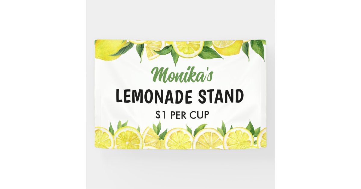 Watercolor Personalized Lemonade Stand Banner | Zazzle