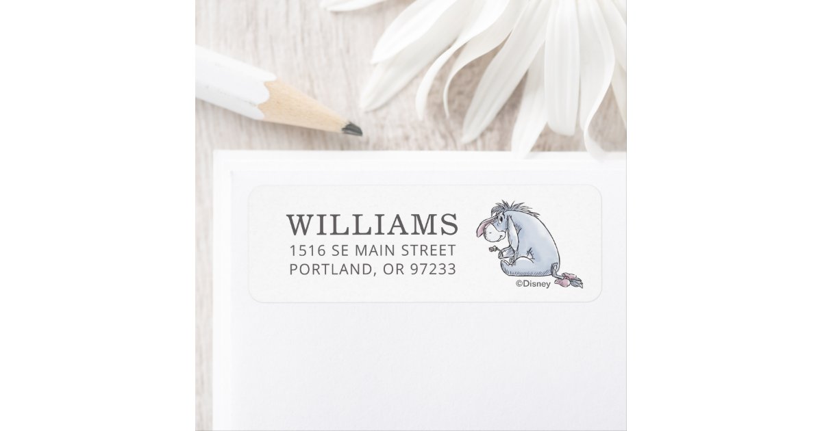 Watercolor PicnicWinnie the Pooh - Eeyore Birthday Label | Zazzle