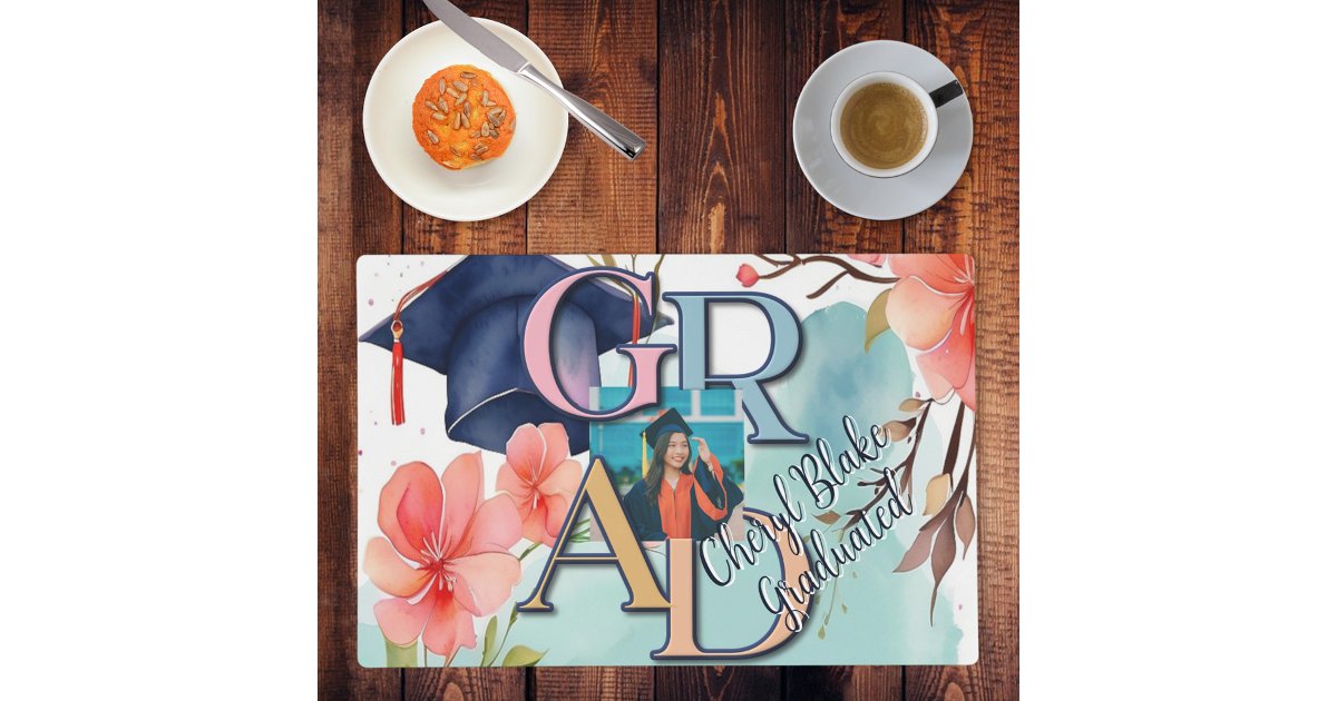 Watercolor Picture Graduation Placemat | Zazzle