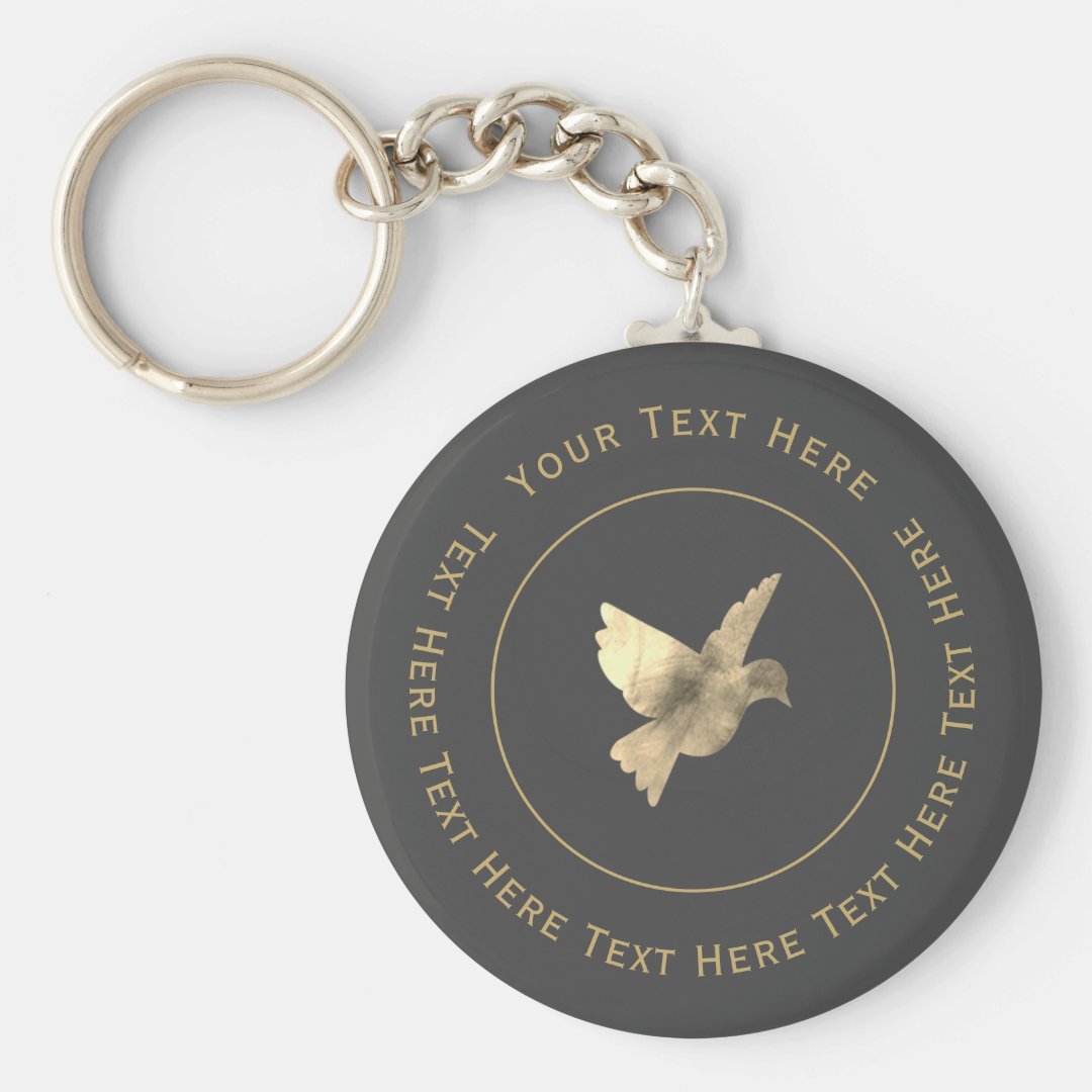 Watercolor Pigeon Logo Keychain | Zazzle