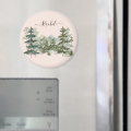 Watercolor Pine Forest and mountain Rustic Magnet | Zazzle