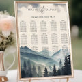 Watercolor Pine Mountain Wedding Seating Chart | Zazzle