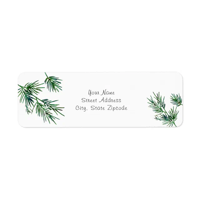 Watercolor Pine Needles Label | Zazzle