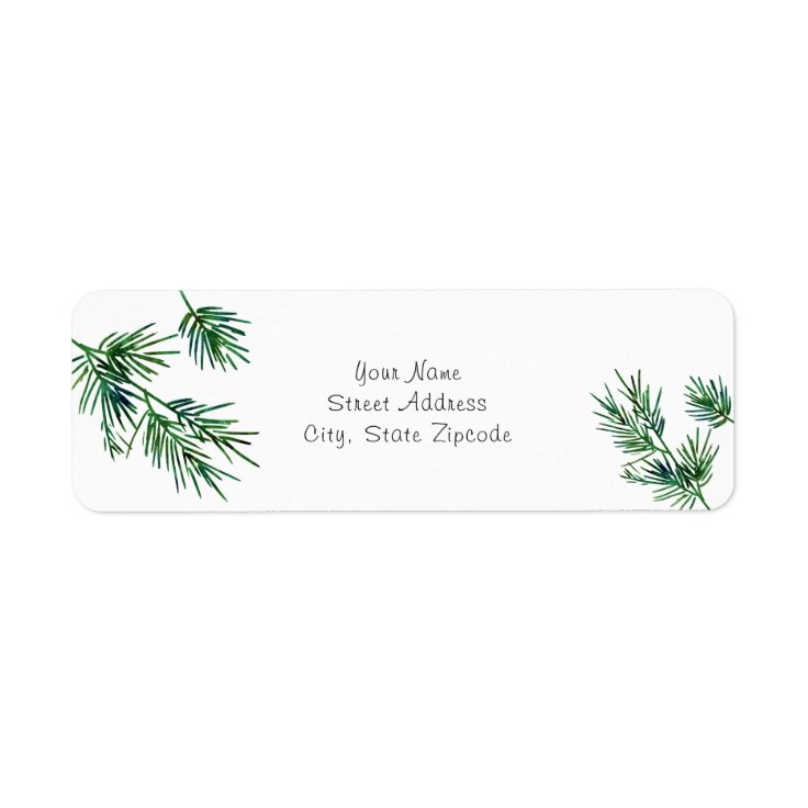 Watercolor Pine Needles Label | Zazzle