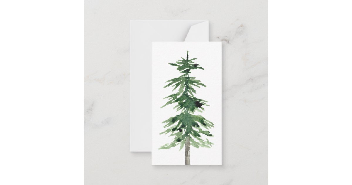 Watercolor Pine Tree Note Card | Zazzle