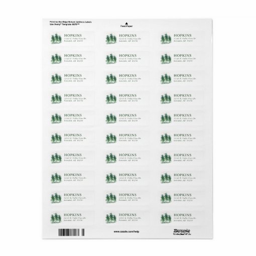 Watercolor Pine Trees Return Address Label | Zazzle