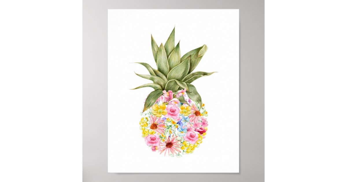 Watercolor Pineapple Nursery Poster | Zazzle