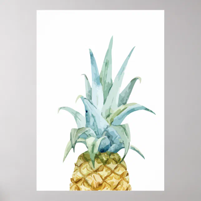 Watercolor Pineapple Poster | Zazzle