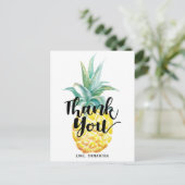Watercolor Pineapple Thank You Postcard | Zazzle