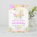 Watercolor Pink and Yellow Flowers Swan Birthday Invitation | Zazzle