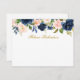 Watercolor Pink Blue Floral Personalized Gold Note Card | Zazzle