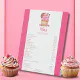 Watercolor Pink Cupcake With Cookie Bakery Pricing Pedestal Sign | Zazzle