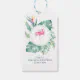 Watercolor Pink Flamingo Tropical Greenery Gift Tags | Zazzle