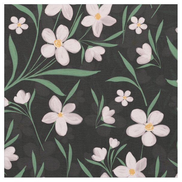 Beautiful Botanical Pink And Green Floral Fabric | Zazzle