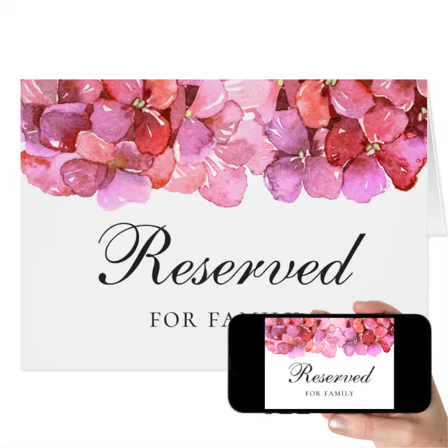 Watercolor pink floral wedding reserved sign | Zazzle