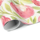 Watercolor Pink Flower Pattern Wrapping Paper | Zazzle