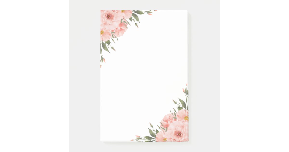 Watercolor Pink Flower Post-it Notes | Zazzle