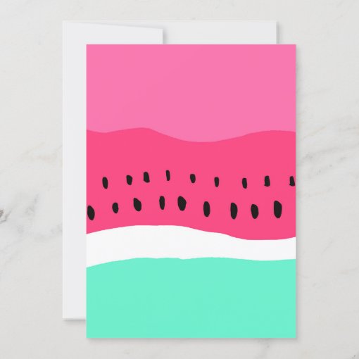 Watercolor pink green watermelon summer party invitation | Zazzle