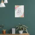 Watercolor Pink Ranunculus Baby Shower Welcome Poster | Zazzle