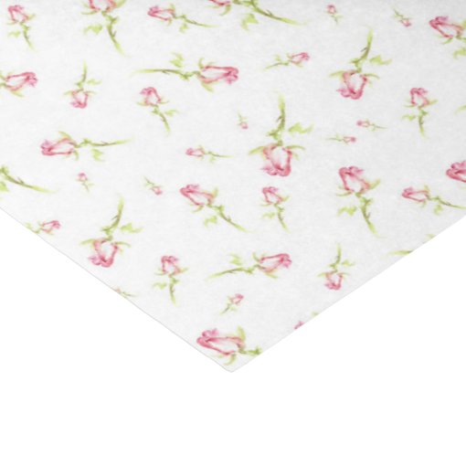 Watercolor Pink Red Roses Hand Painted Tissue Paper | Zazzle