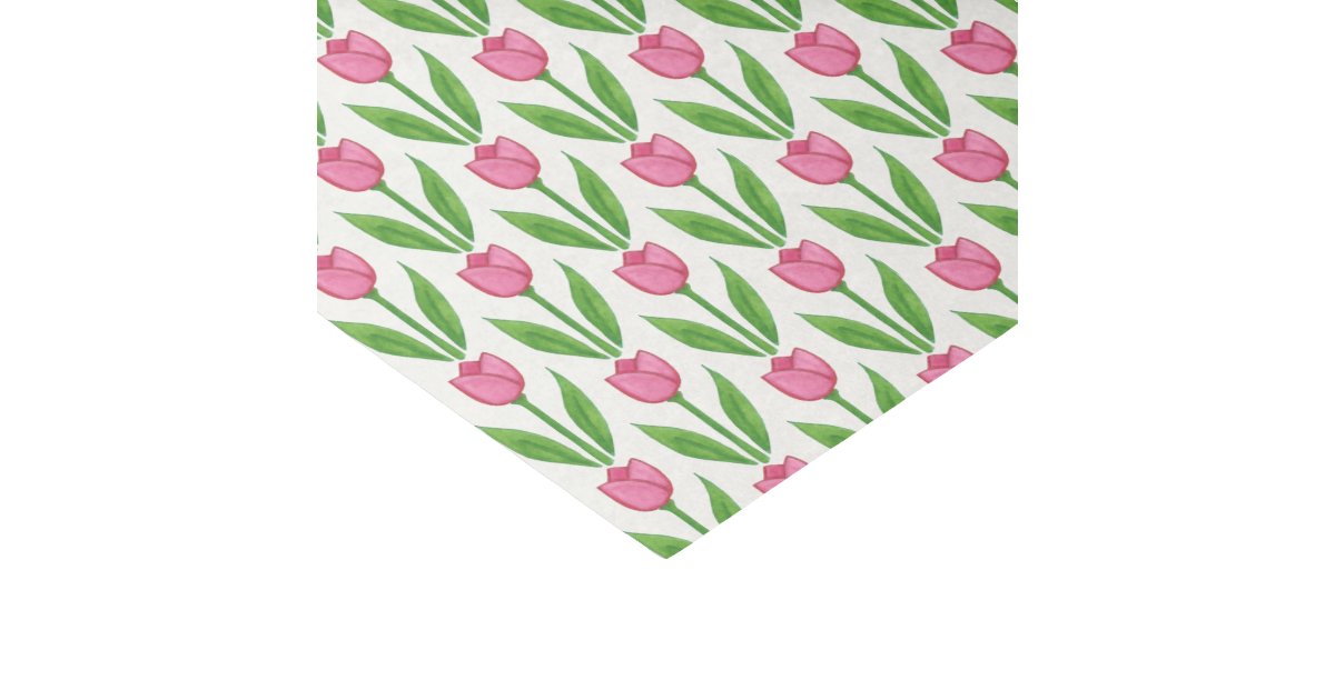 Watercolor Pink Tulips Floral Tissue Paper | Zazzle