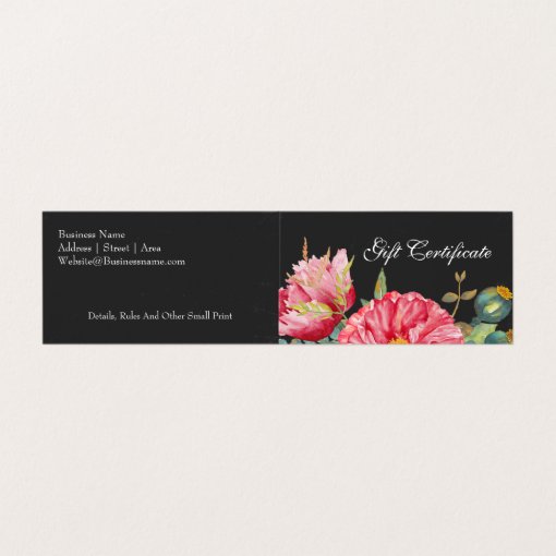 Watercolor Poppy Flowers Gift Certificate | Zazzle