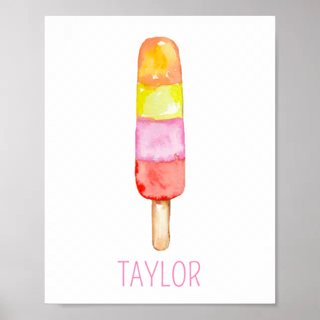 Watercolor Popsicle Poster | Zazzle